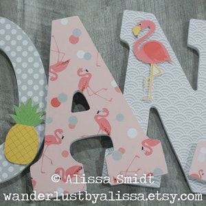 Flamingo Letters Custom Wooden Letters Baby Girl pink - Etsy