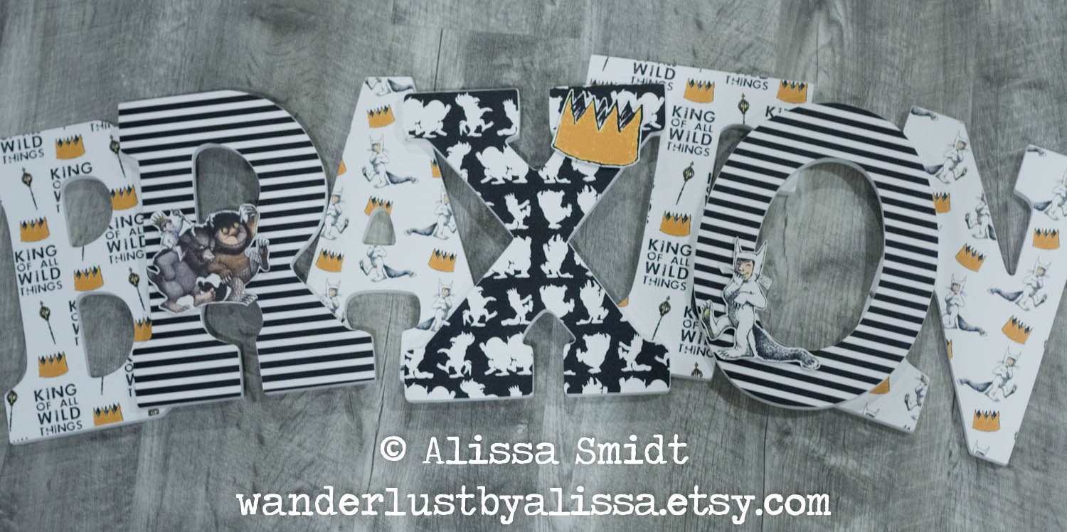 Where the Wild Things Are Letters Custom Designed Wooden | Etsy