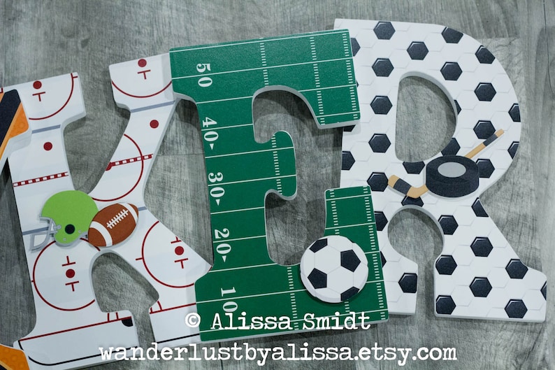 Sports Themed Letters Football Letters Baseball Letters - Etsy
