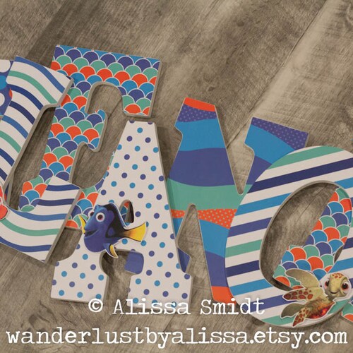 Finding Nemo Letters Custom Letters Wooden Nursery Letters - Etsy