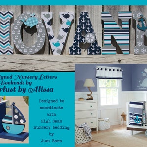 Nautical Nursery Letters, Custom Wooden Letters Nautical Theme, High ...