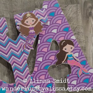Mermaid Letters, Custom Wooden Nursery Letters, Custom Letters, Baby ...