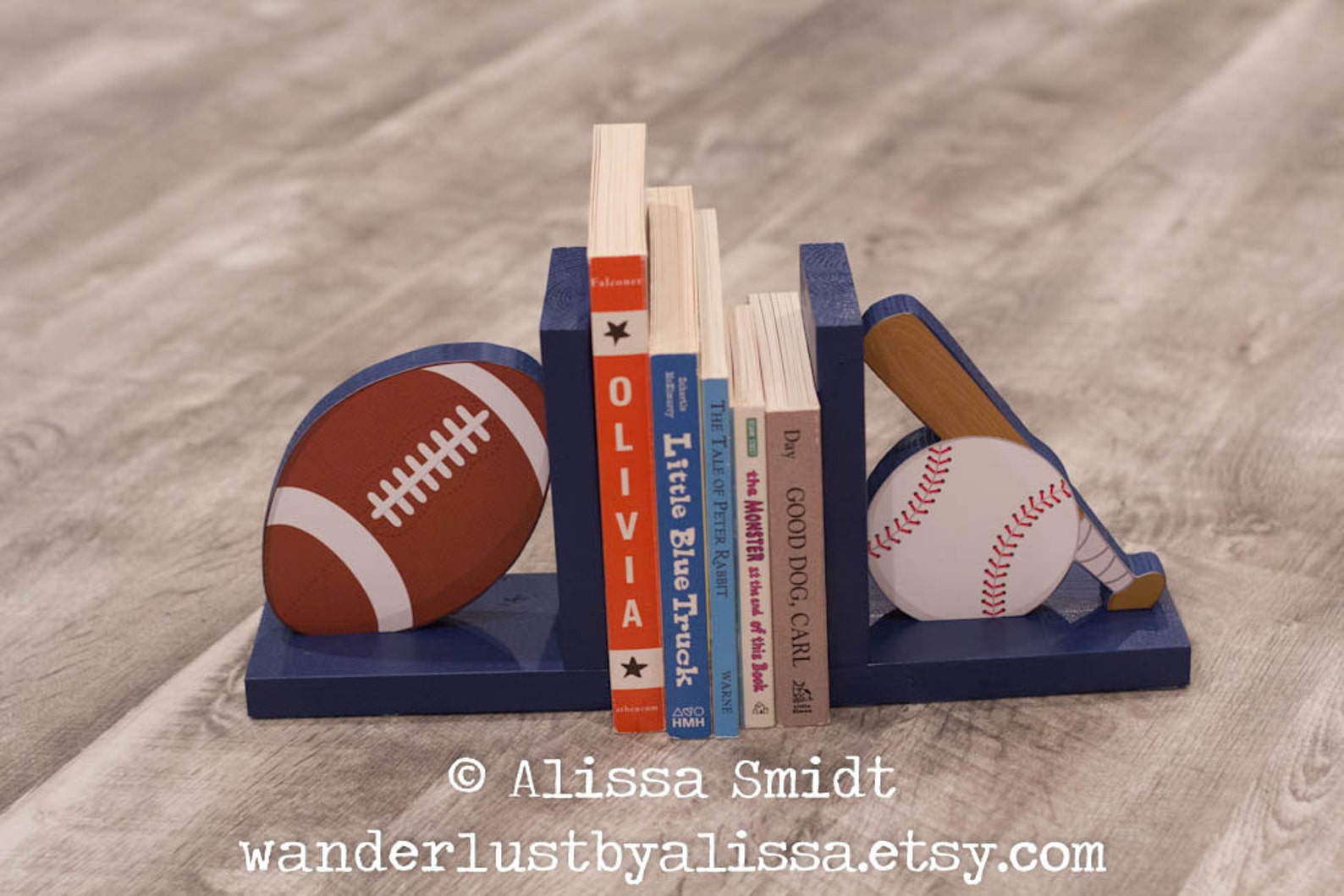 Baseball and Football Bookends Custom Created to Coordinate | Etsy