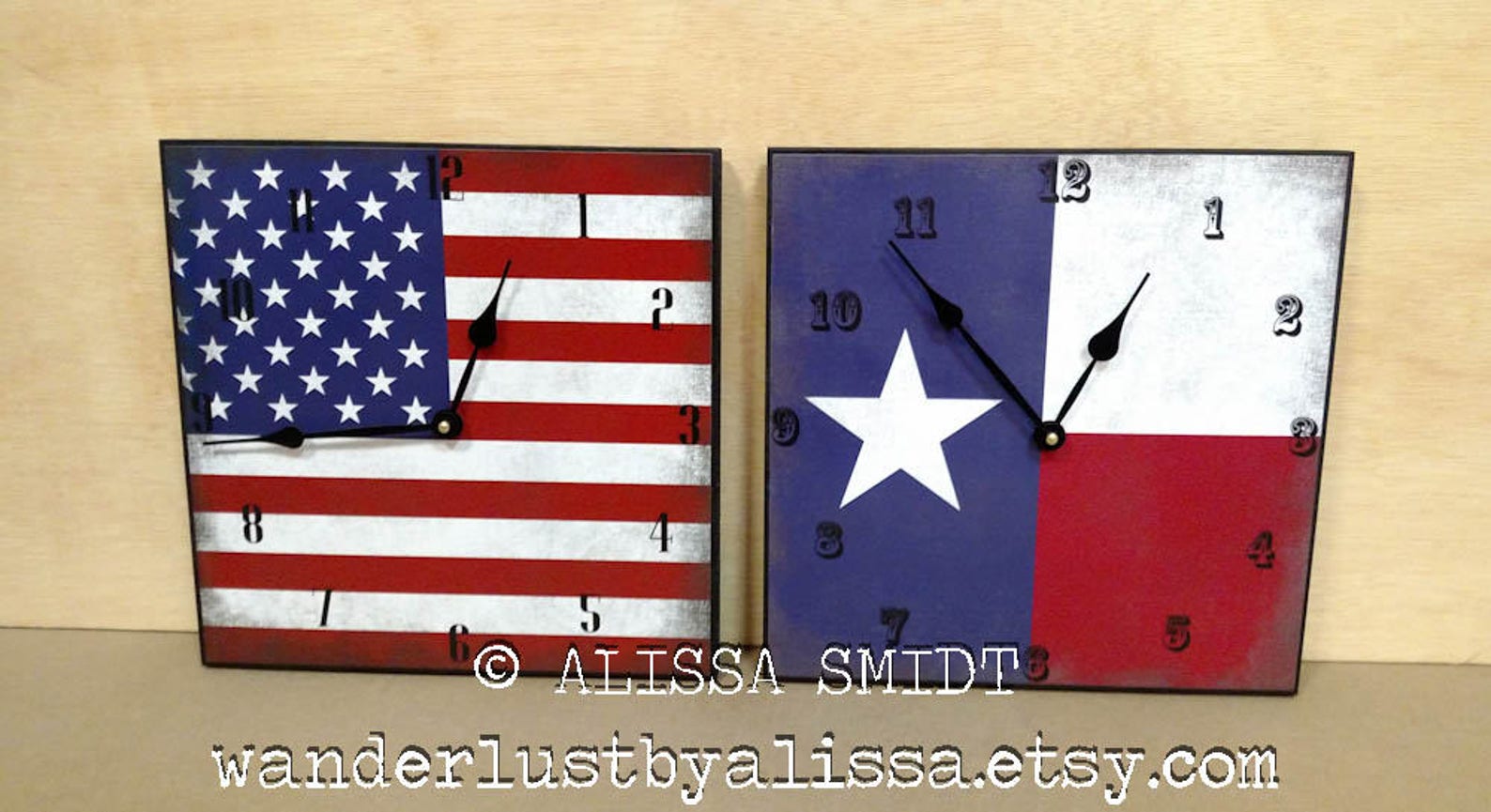 American Flag Clock Rustic Flag Clock Usa Wood Clock 12 | Etsy