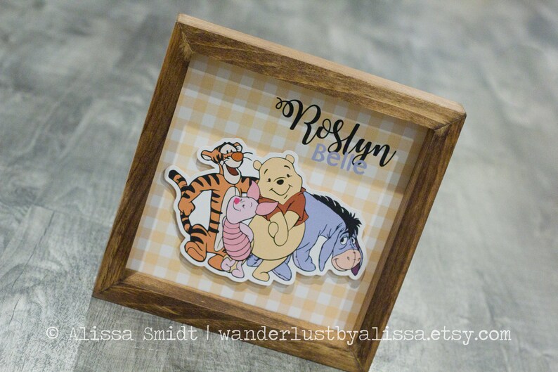 Winnie the Pooh Art Pooh Bear Piglet Eeyore Tigger Sign - Coordinates ...