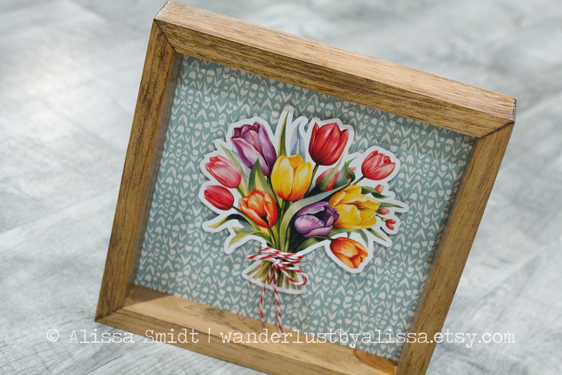 Tulip Art Flower Sign Bouquet for Mom Gift for Mom - Etsy