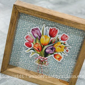 Tulip Art Flower Sign Bouquet for Mom Gift for Mom - Etsy