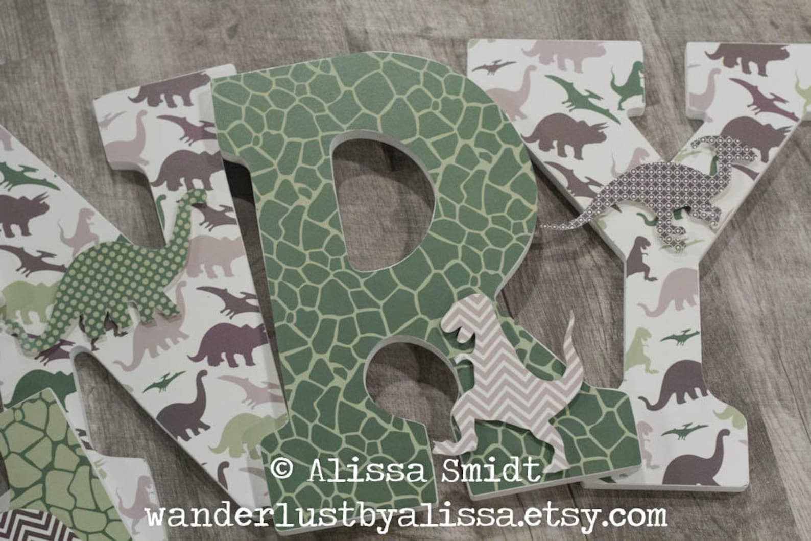 Dinosaur Theme Nursery Letters Custom Dino Letters Dino | Etsy