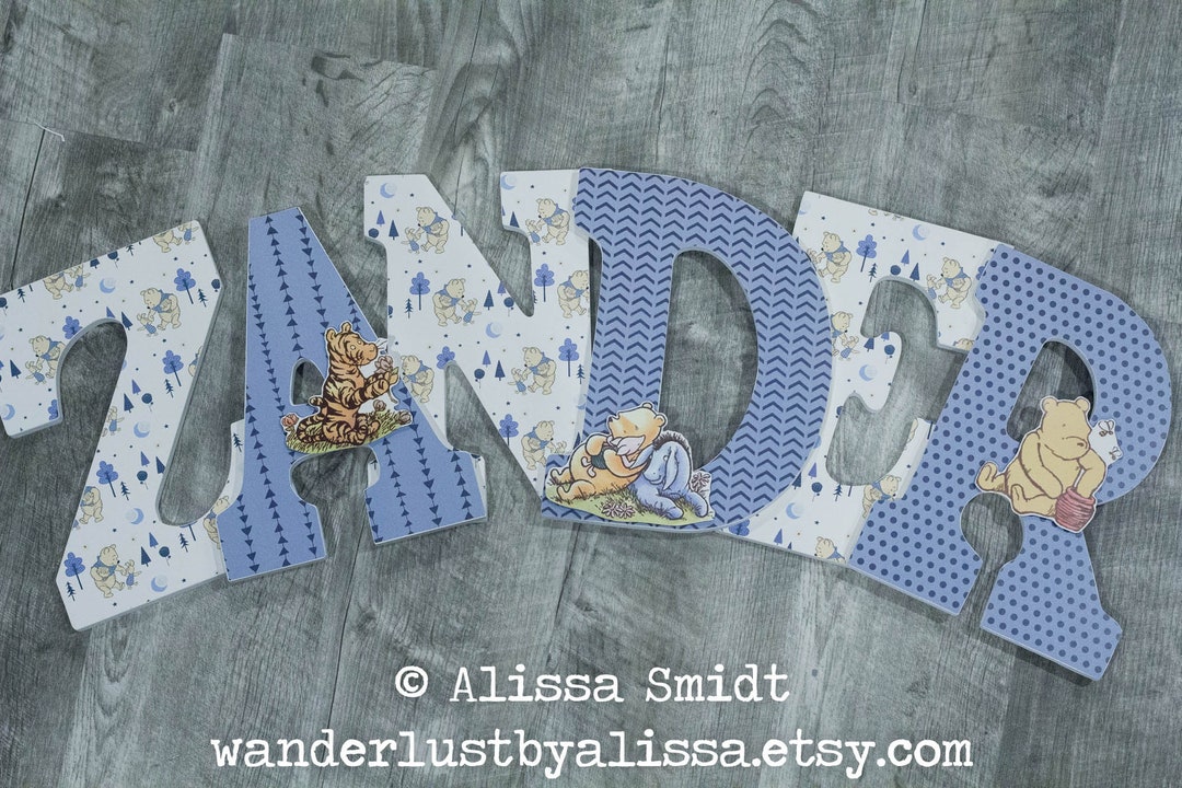 Winnie the Pooh Nursery Letters, Custom Wooden Letters Forever Pooh - 9 ...