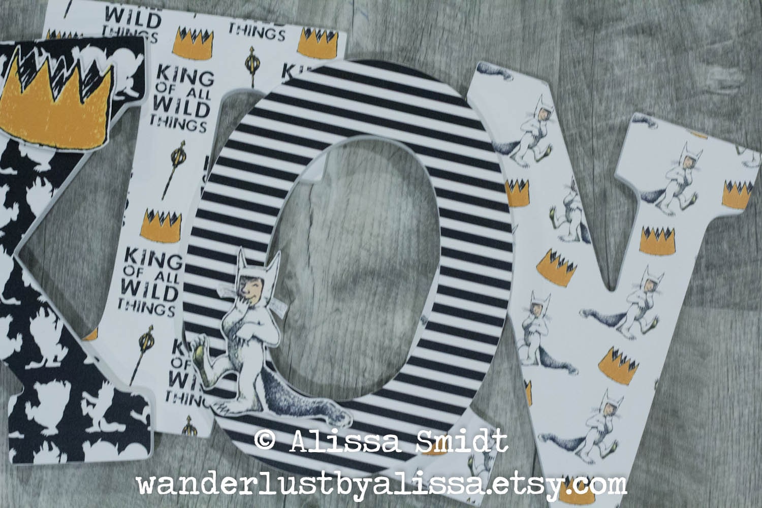Where the Wild Things Are Letters Custom Designed Wooden | Etsy