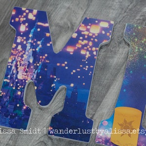 Princess Tangled Rapunzel Custom Wood Letters - 12 Inch Size Large ...