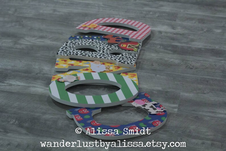 Farm Animal Letters Custom Wooden Nursery Letters Custom | Etsy