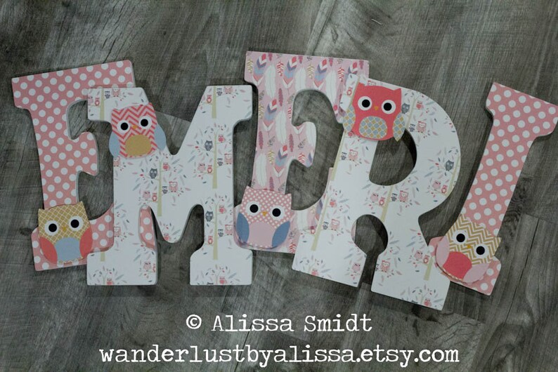Owl Family Tree Letters Custom Wooden Letters Owl Theme - Etsy