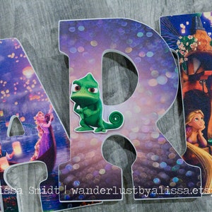 Tangled Themed Nursery Letters, Custom Wooden Letters 9 Inch Hanging ...