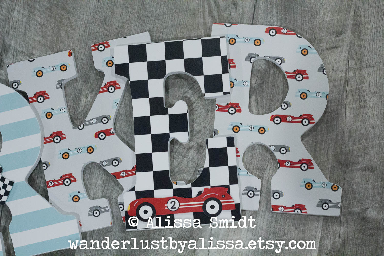 Race Car Letters Vintage Car Letters Baby Nursery Custom - Etsy