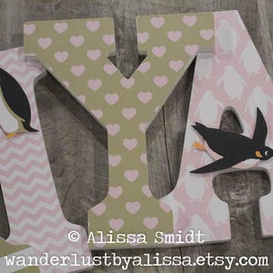 Penguin Nursery Letters, Custom Wooden Letters Arctic Animal Theme ...