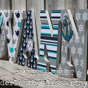 Nautical Nursery Letters, Custom Wooden Letters Nautical Theme, High ...