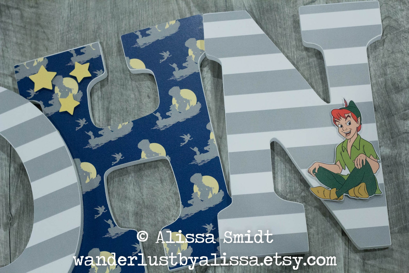 Peter Pan Custom Wood Letters 12 Inch Size Large Nursery Letters peter ...