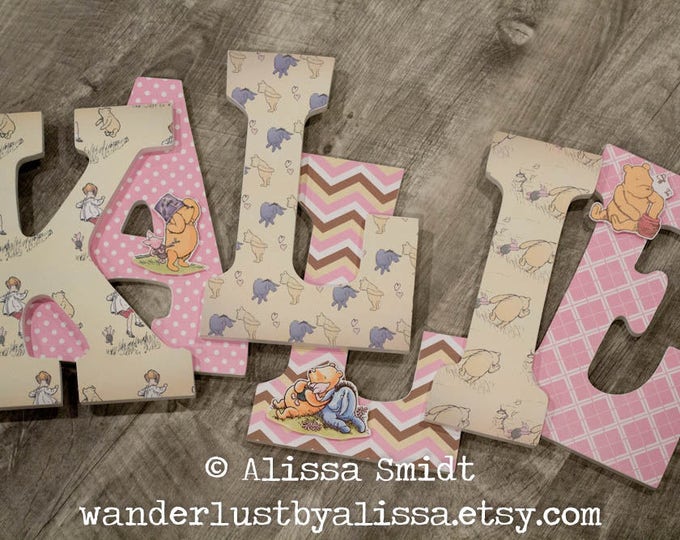 Winnie the Pooh Nursery Letters Custom Wooden Letters 9 - Etsy