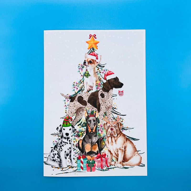 Dog L Christmas Card - Etsy UK