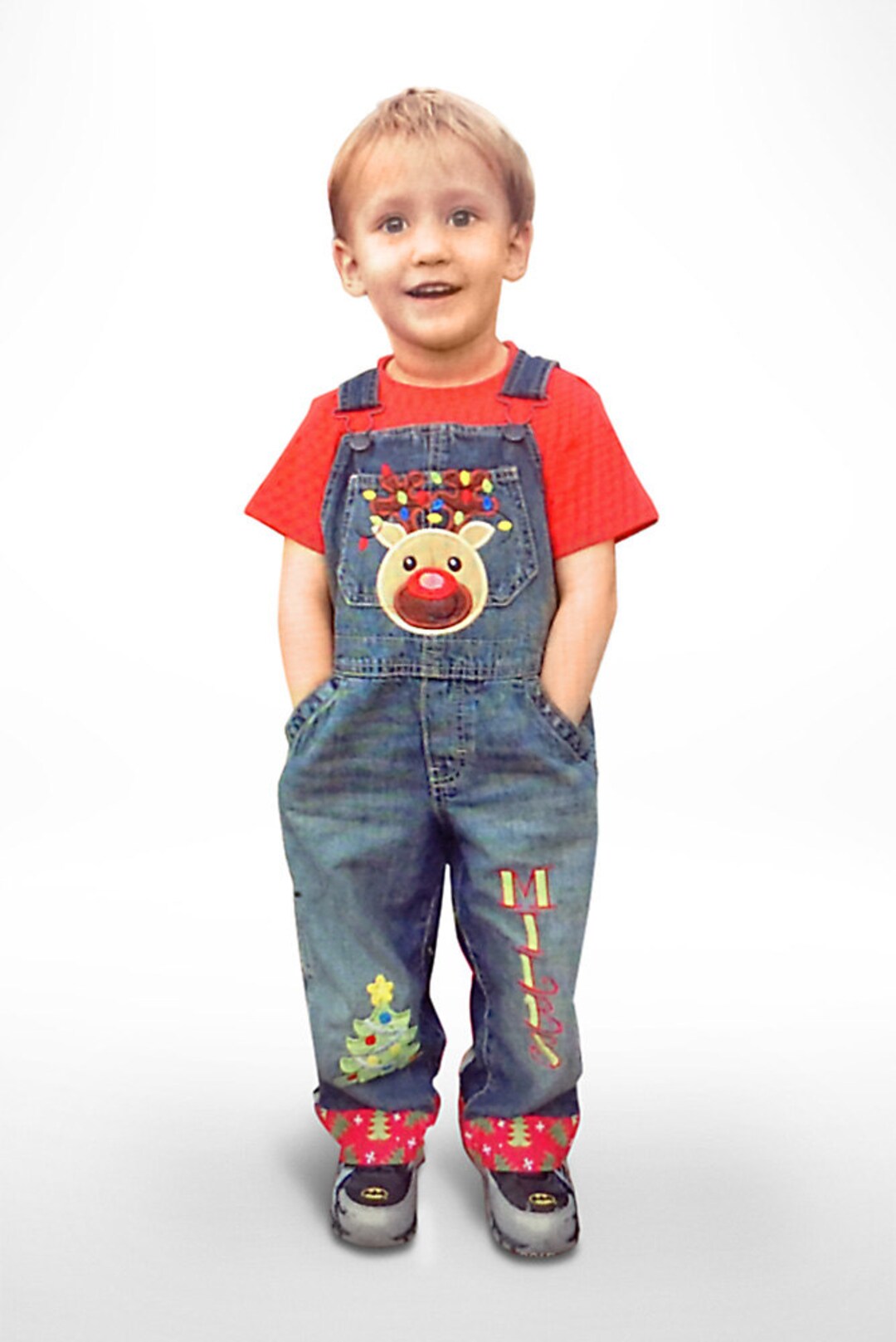 Personalized Rudolph Christmas Reindeer Overalls 6 Months to 5T Boys ...