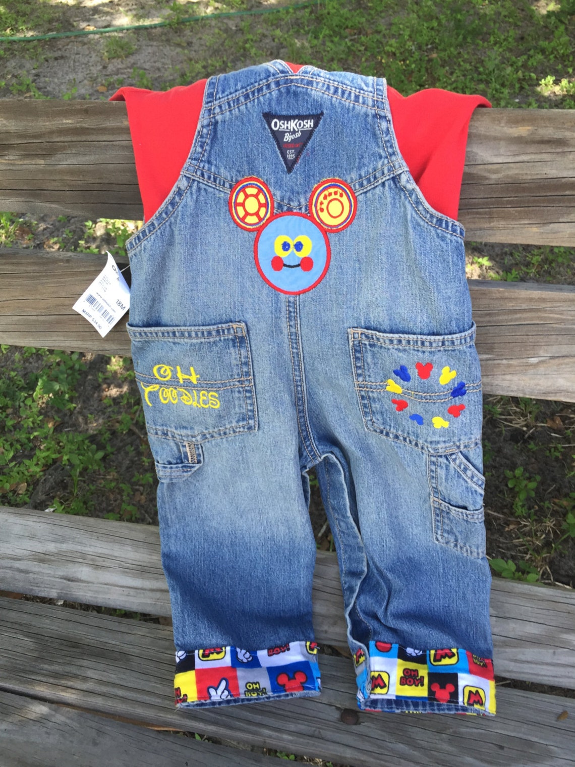 Mickey Mouse Birthday Personalized Shortalls or Overalls 1st | Etsy