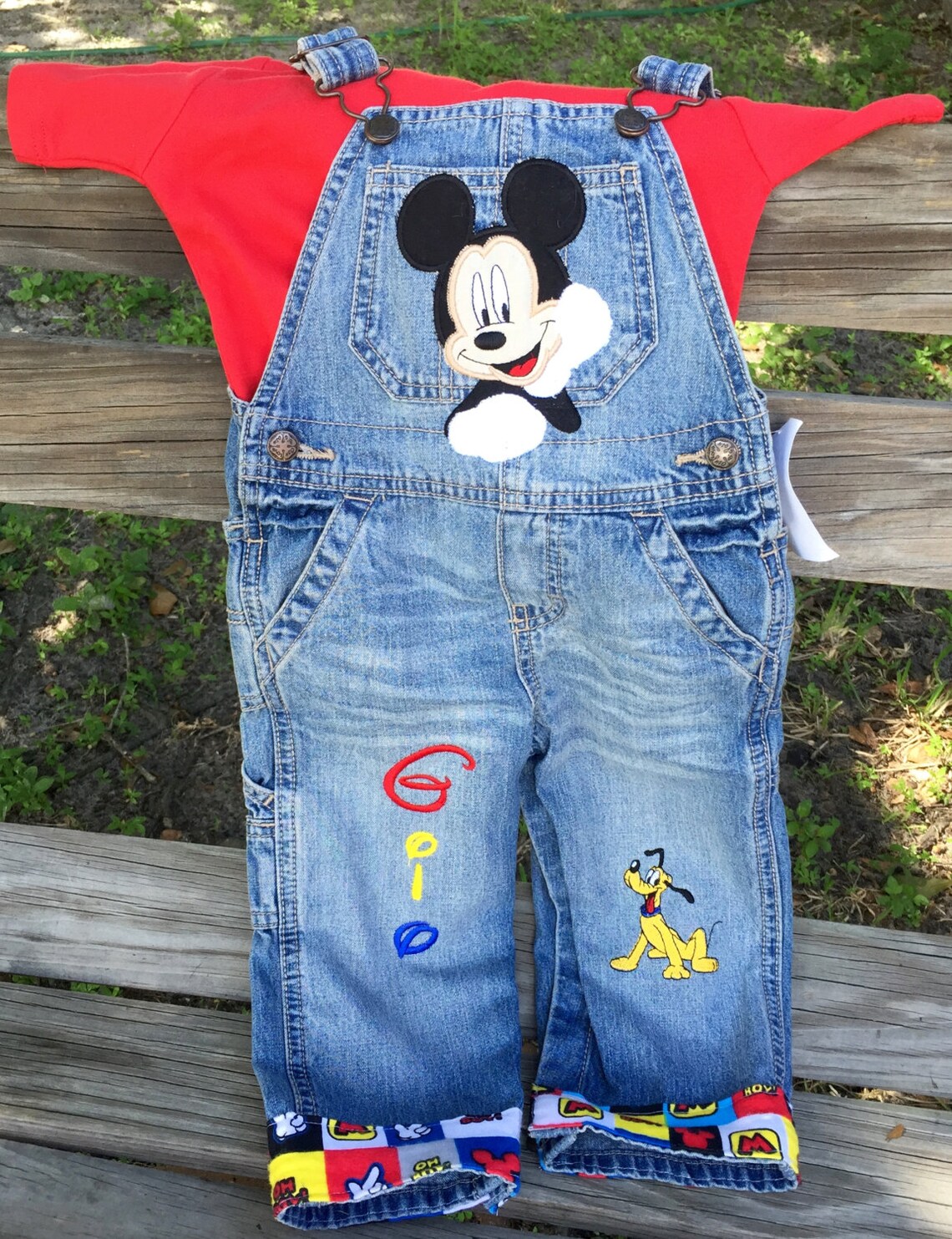 Mickey Mouse Birthday Personalized Shortalls or Overalls 1st - Etsy
