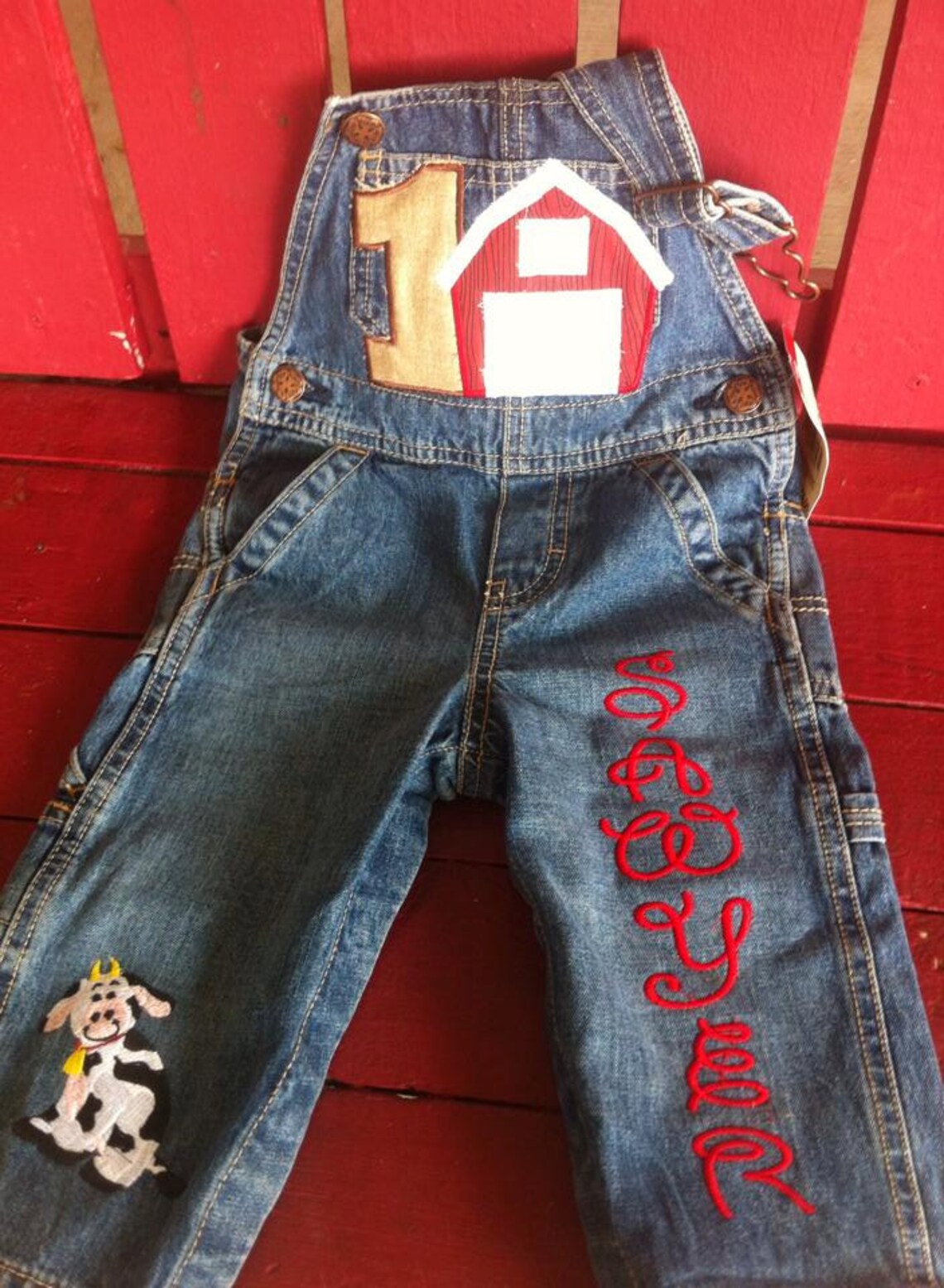 Birthday Farm Barn Yard Overalls-birthday Farm Cow Pig - Etsy