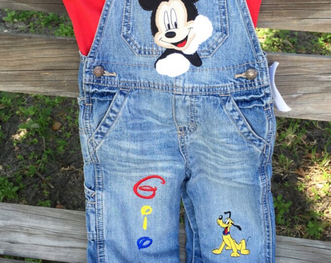 Mickey Mouse Clubhouse Boys Shortall or Overall Set Custom Embroidered ...