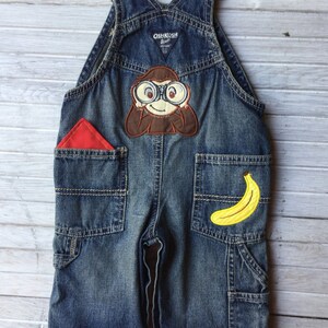 Curious George Birthday Overalls- 1st Birthday Outfit- Personalized ...