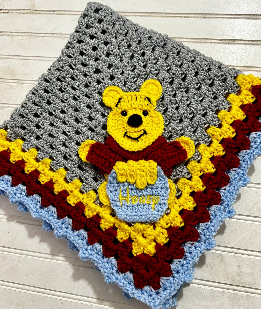 Winnie the Pooh Crochet Baby Blanket/handmade/baby Keepsake/baby ...