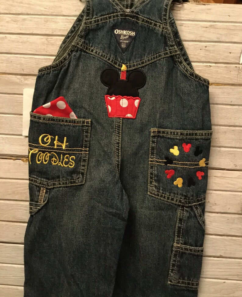 Disney Clothing Birthday Overalls-mickey Mouse Denim Bib - Etsy