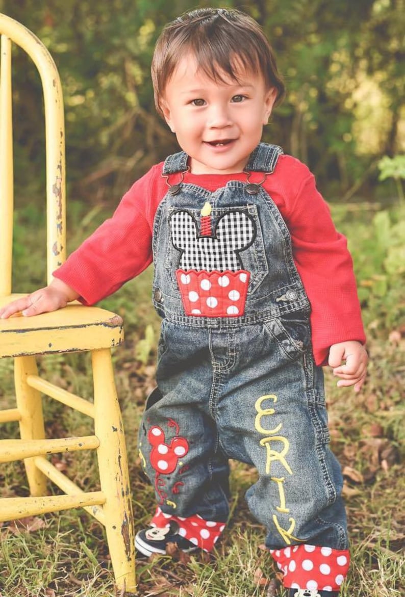 Custom Disney Overalls Mickey Mouse Birthday Overalls Mickey - Etsy