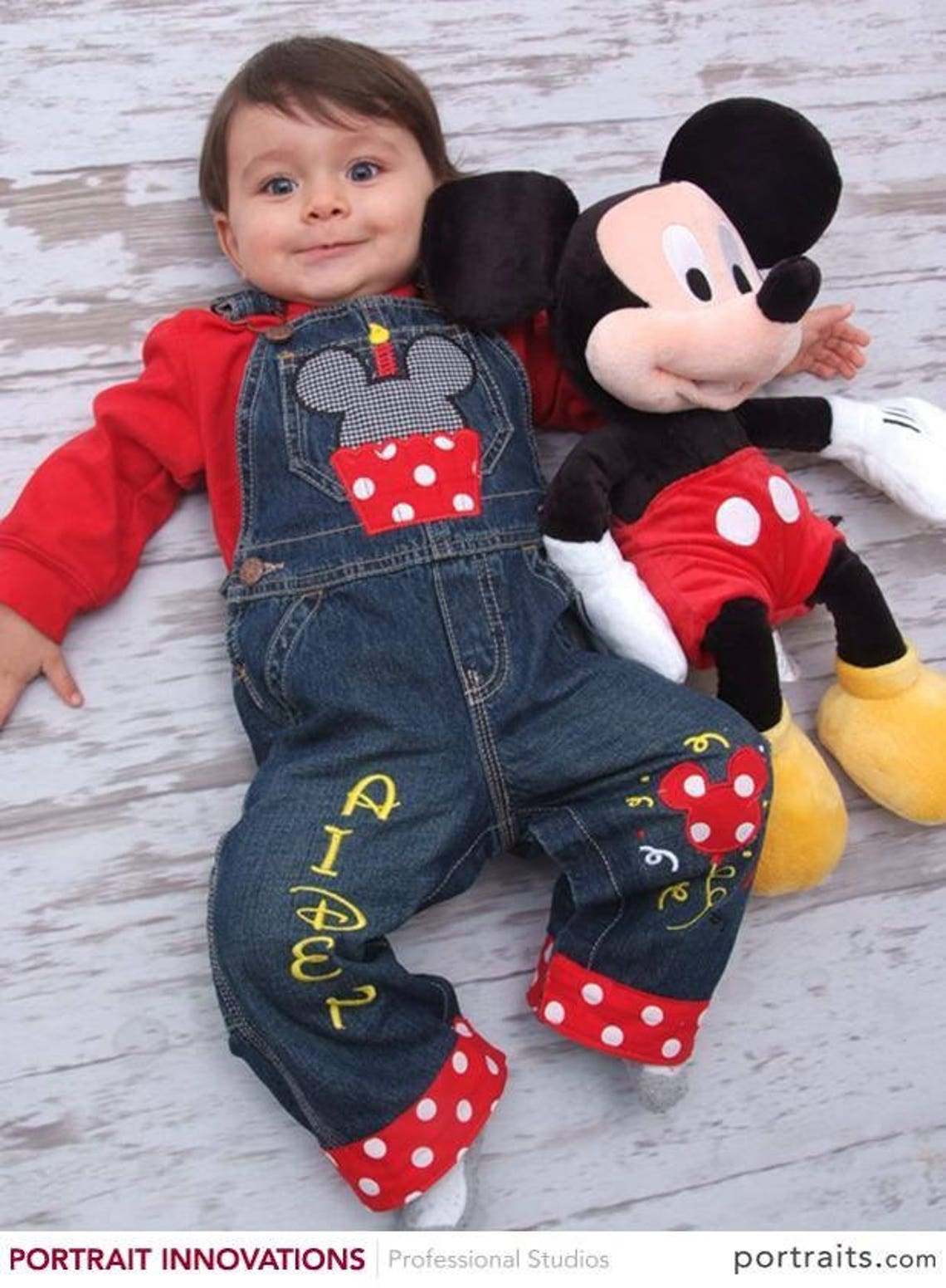 Birthday Overalls...mickey Mouse-children's Mickey Mouse Birthday Denim ...
