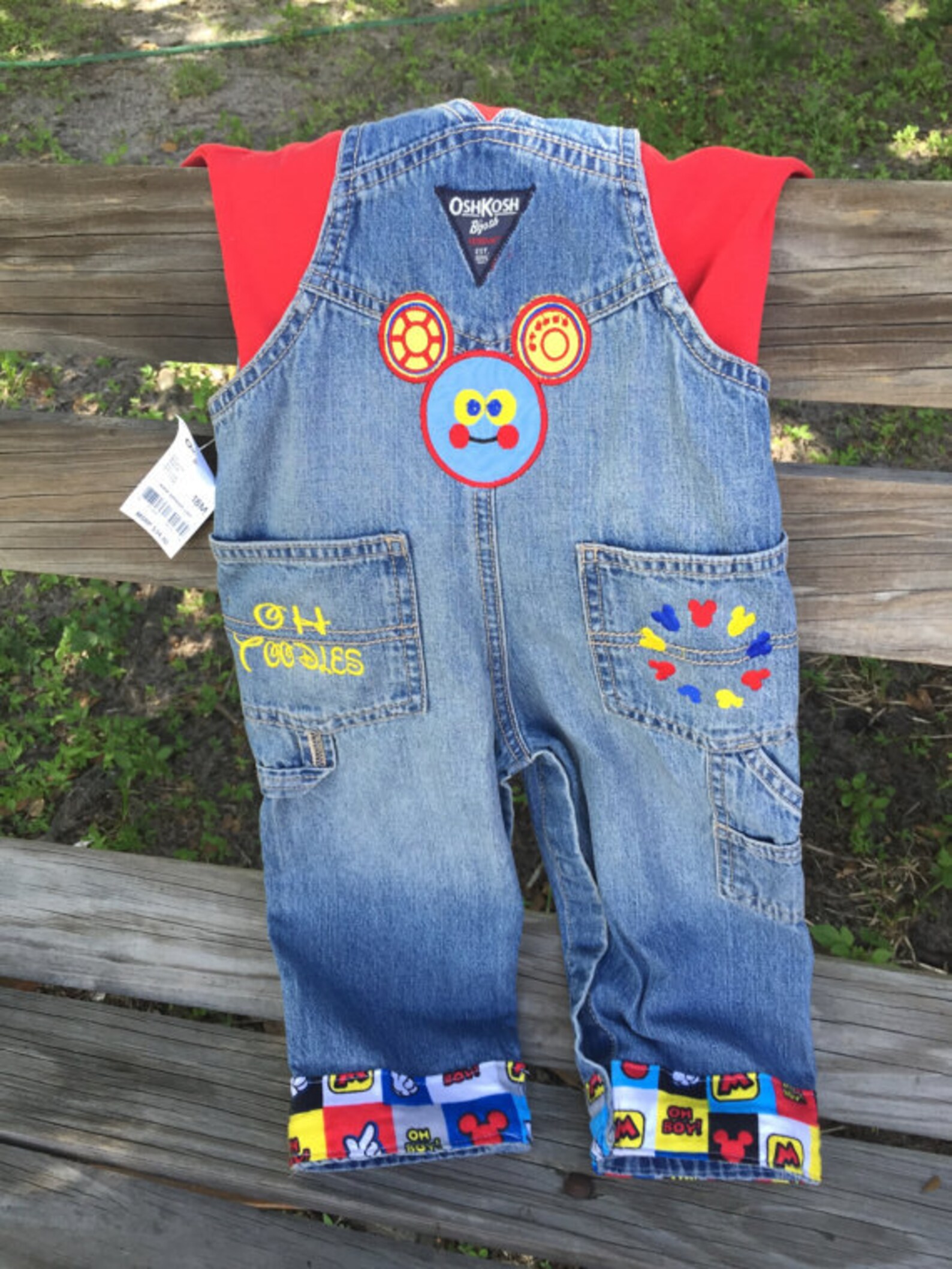 Mickey Mouse Clubhouse Boys Shortall or Overall Set- Custom Embroidered ...