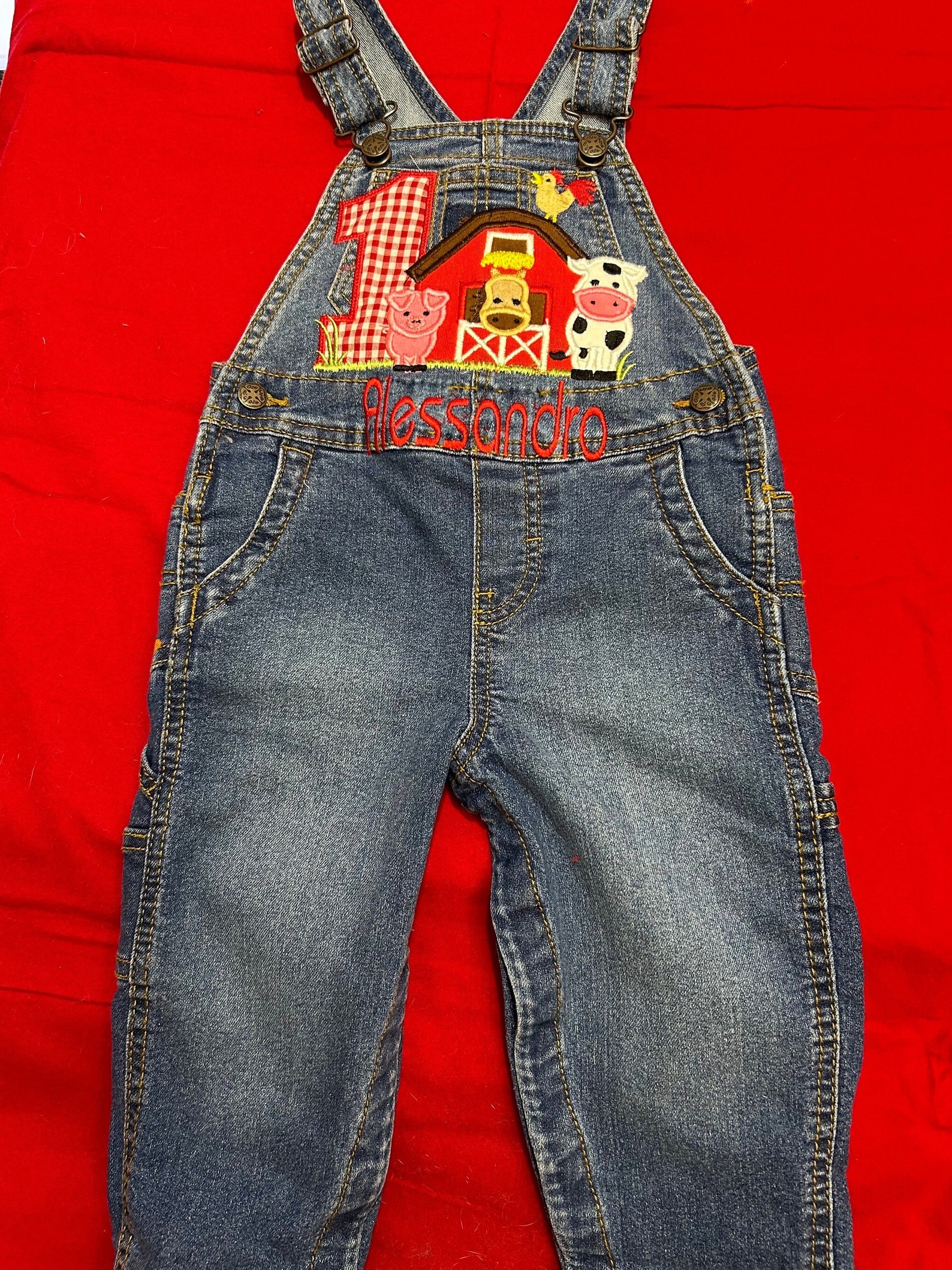 Birthday Farm Barn Yard Overalls-birthday Farm Cow Pig Birthday Outfit ...
