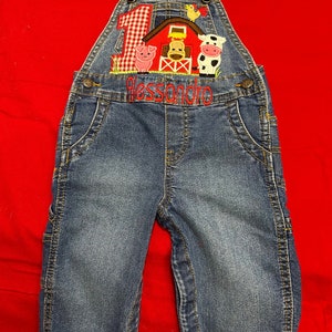 Birthday Farm Barn Yard Overalls-birthday Farm Cow Pig Birthday Outfit ...