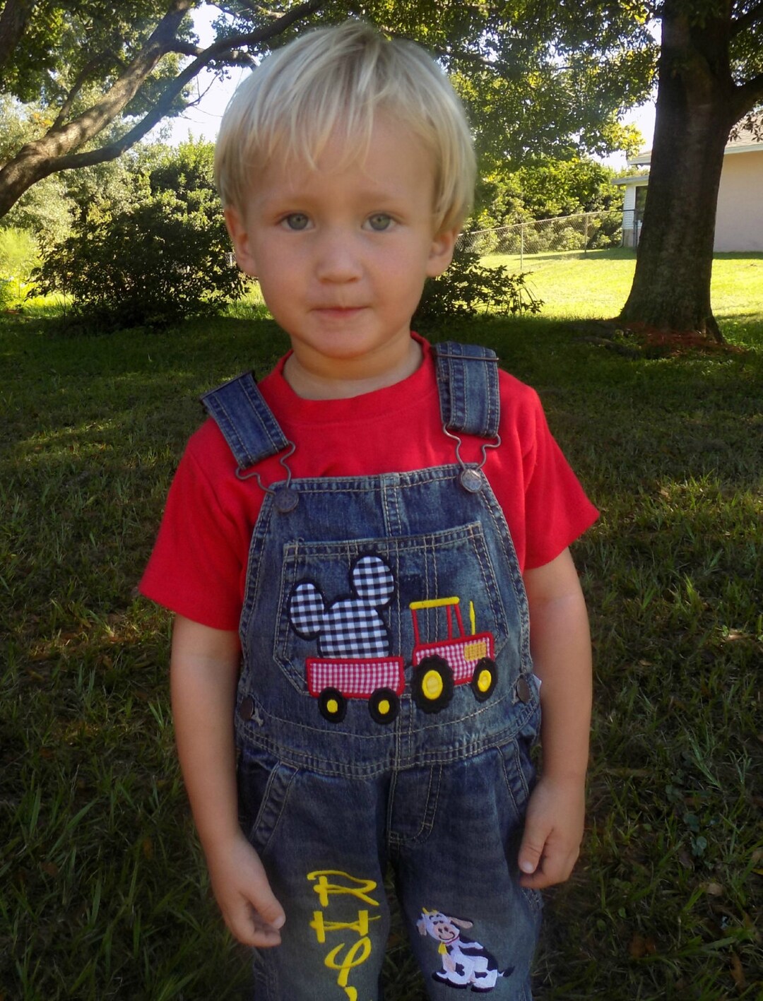 Mickey on the Farm Mickey Mouse Tractor Overalls for Birthday Party ...
