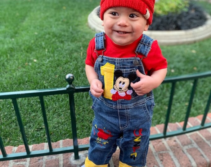 Mickey Mouse Birthday Overalls/custom Mickey Overalls/mickey Birthday ...