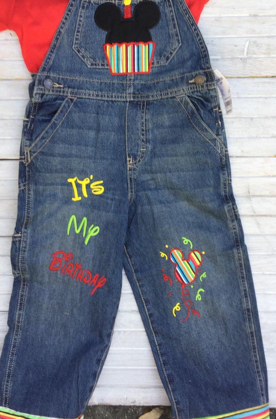 MICKEY MOUSE BIRTHDAY Personalized Overalls 1st 2nd 3rd 4th - Etsy India