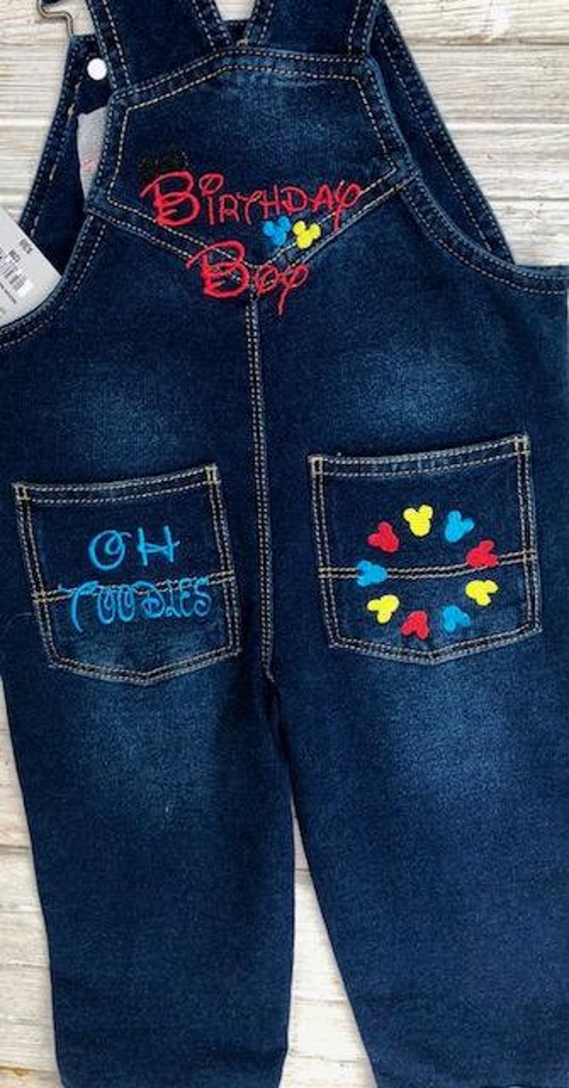 Mickey Mouse Boys 1st Birthday Personalized Overalls Baby | Etsy