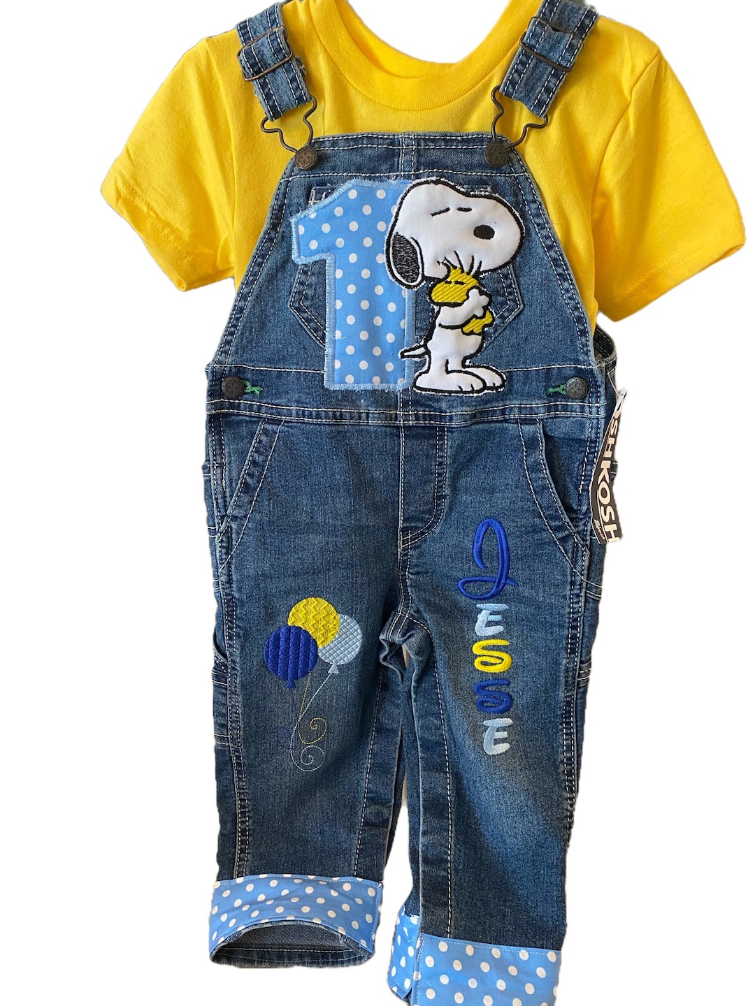 Snoopy Personalized Birthday Overalls/first Birthday Overalls/baby ...