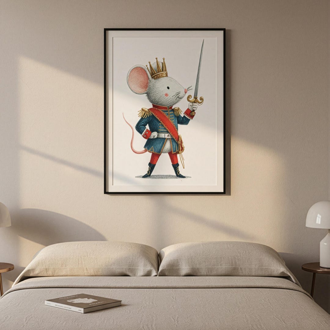 Royal Mouse Nursery Print / Prince Mouse Wall Art, Kids Room Printable ...