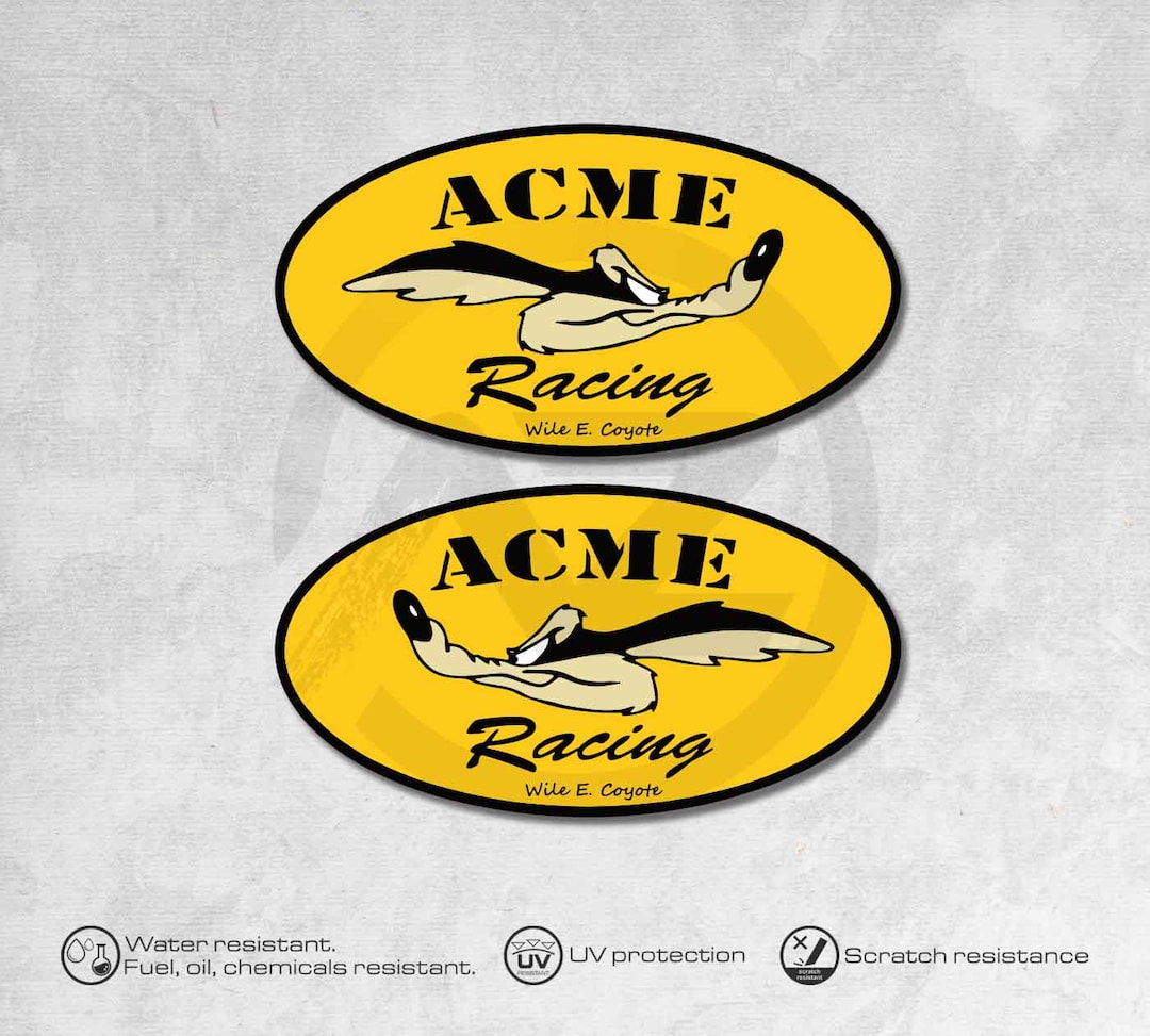 ACME Racing Wile E. Coyote Vinyl Sticker Set - UV & Scratch Resistant ...