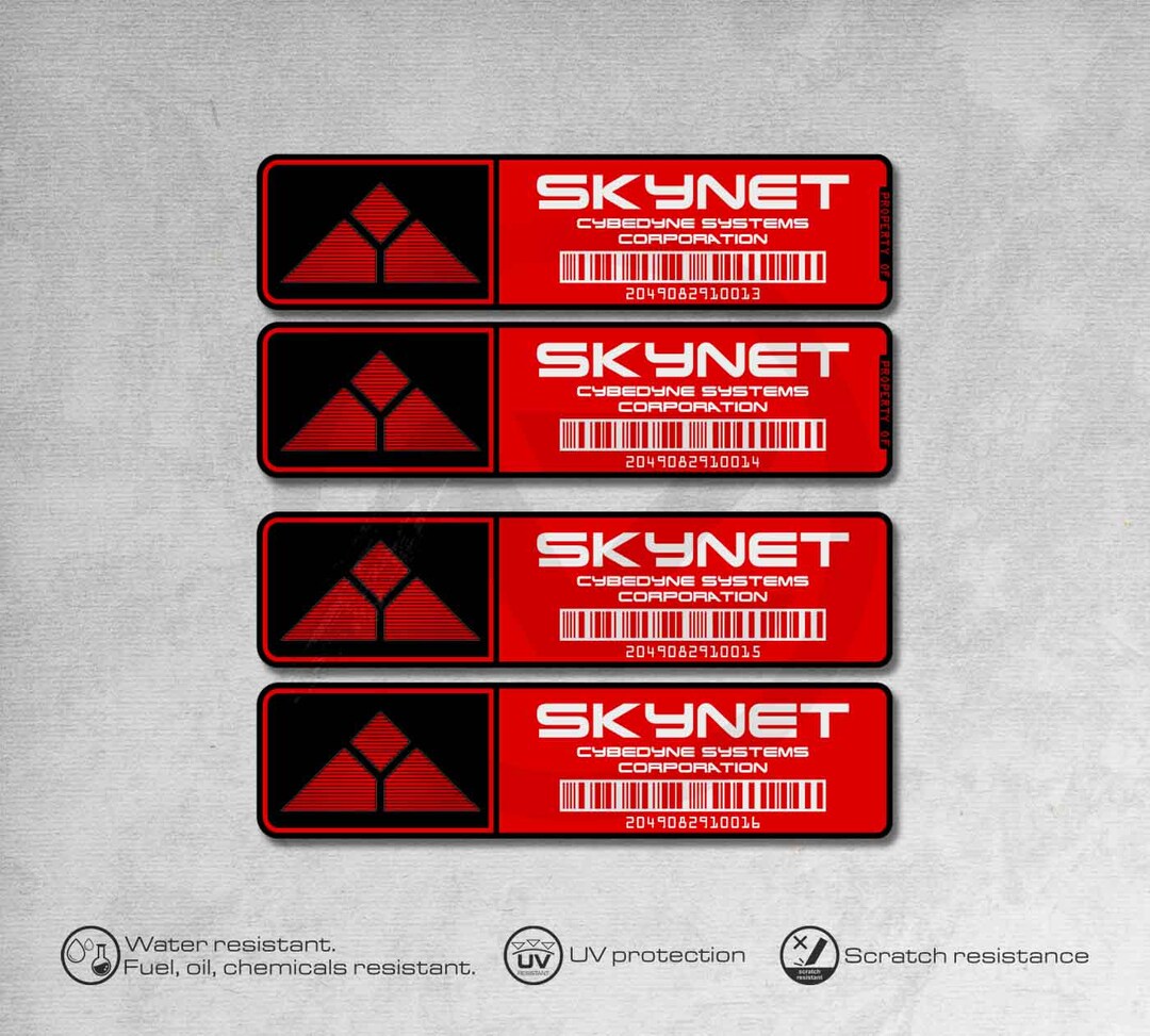 SKYNET Stickers, Asset Tag Stickers - Set of 4 Vinyl Decals - Etsy