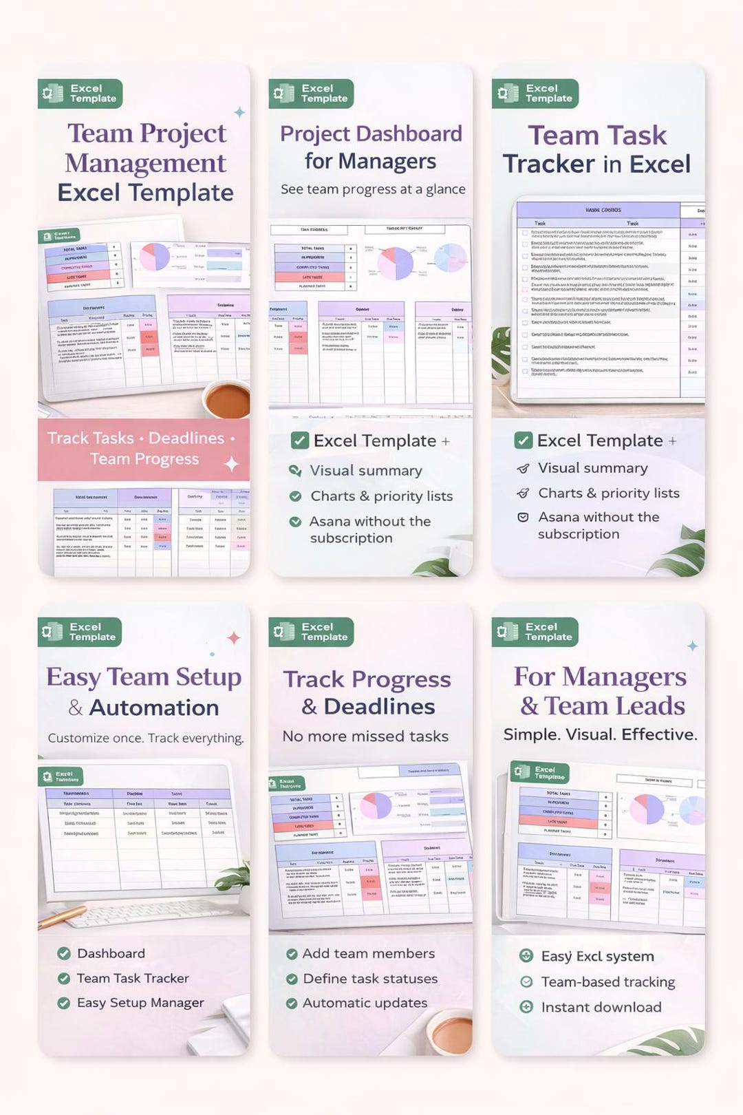 Excel Project Dashboard for Team Managers - Ready to Download - Etsy