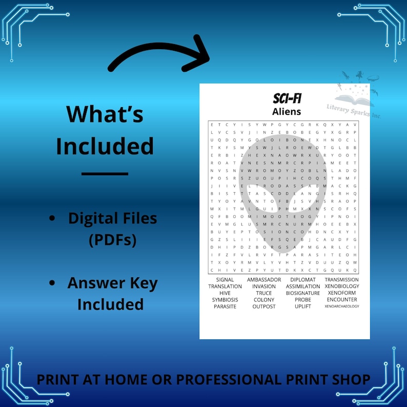 Sci-fi Word Search Puzzle Printable | Aliens | Sci-fi Worksheet ...