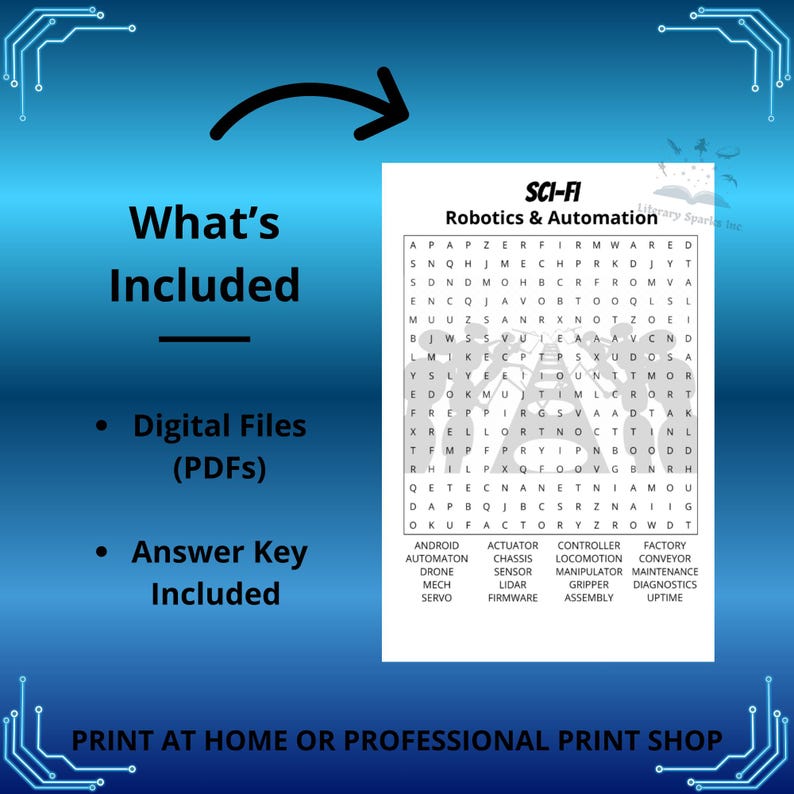 Sci-fi Word Search Puzzle Printable | Robotics and Automation | Sci-fi ...
