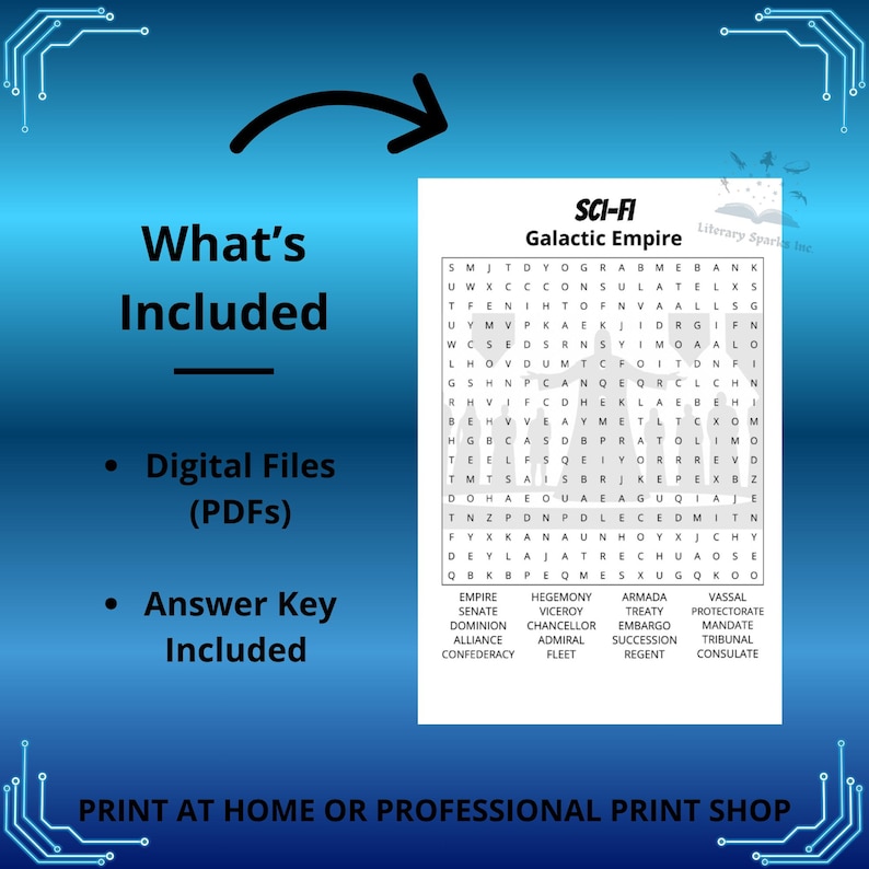Sci-fi Word Search Puzzle Printable | Galactic Empire | Sci-fi ...