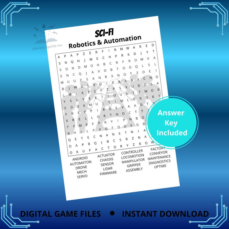 Sci-fi Word Search Puzzle Printable | Robotics and Automation | Sci-fi ...
